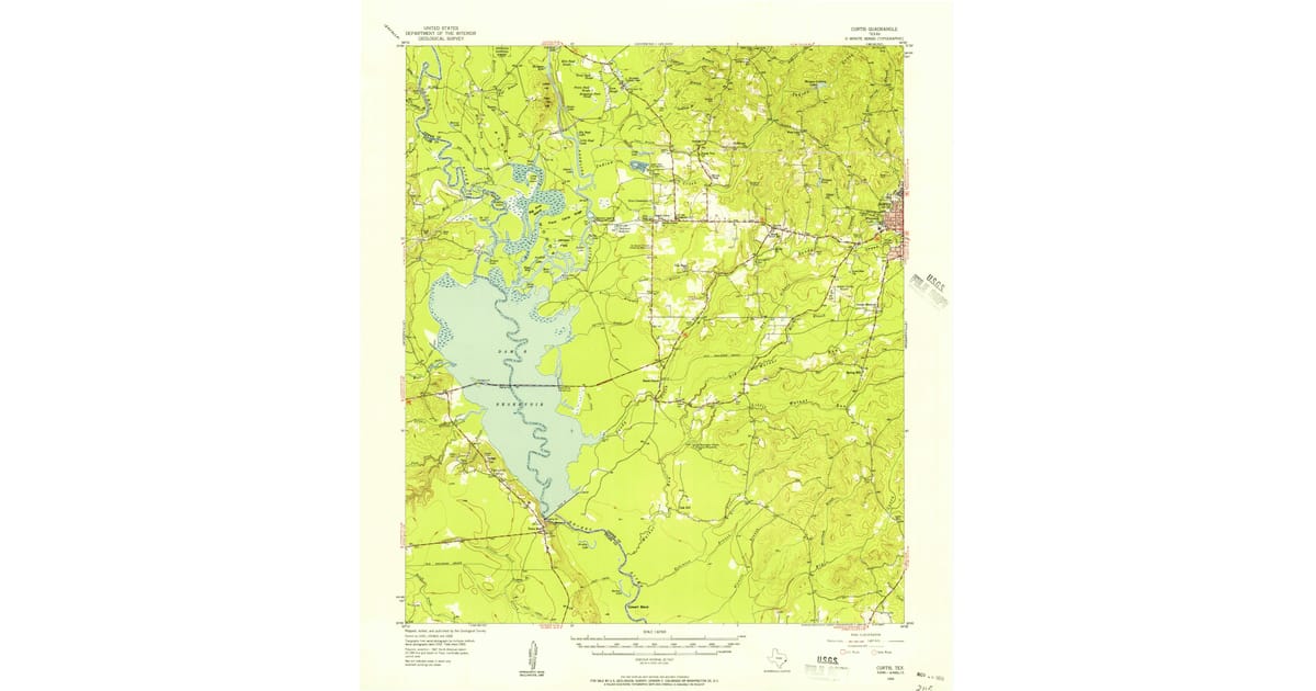 1955 Map of Curtis, Jasper County, TX — High-Res | Pastmaps