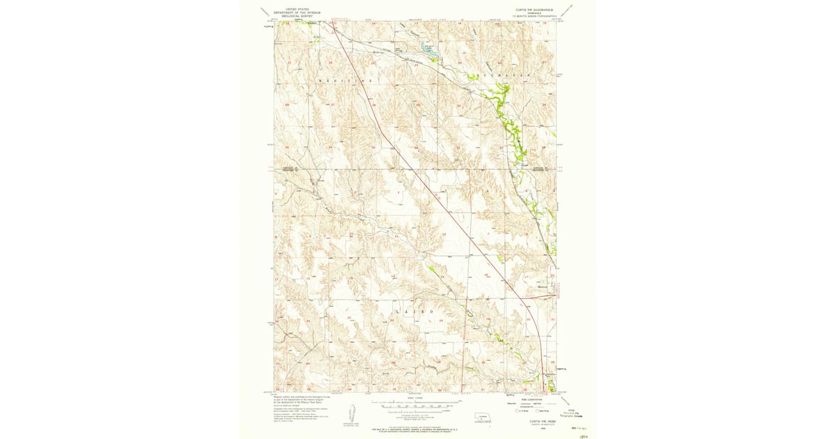 1956 Map of Curtis NW, Frontier County, NE — High-Res | Pastmaps