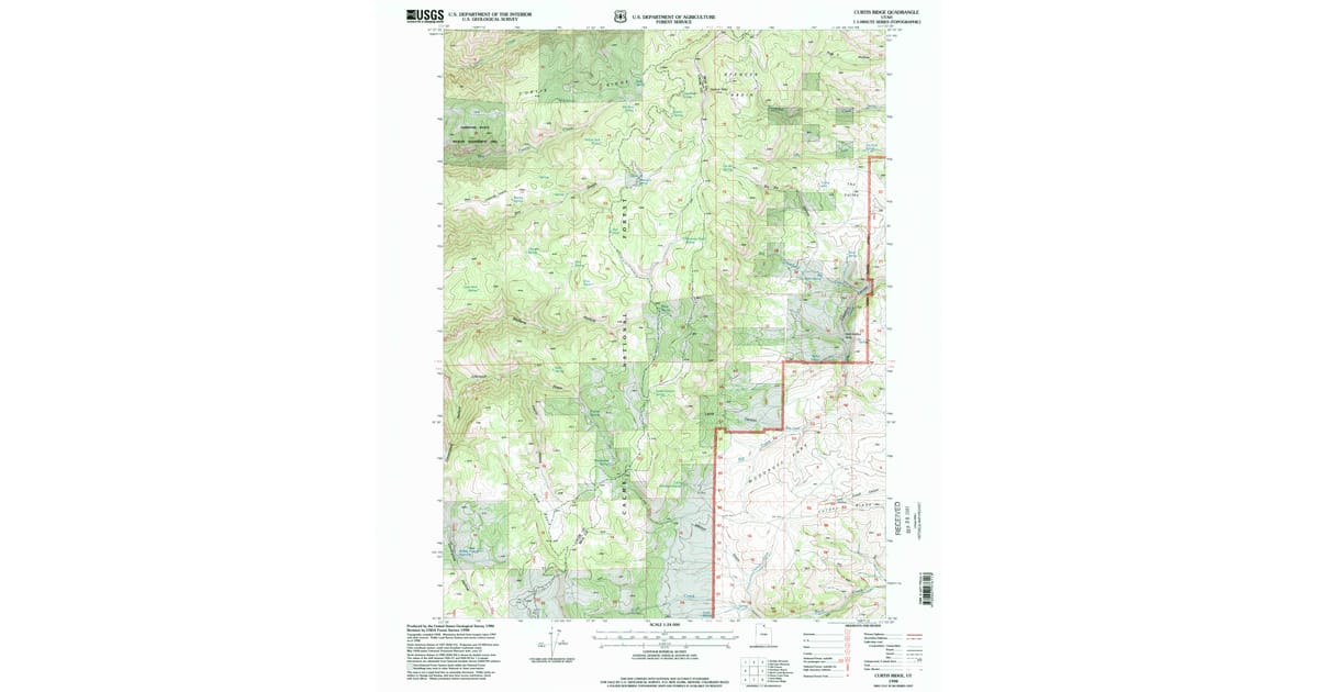 1998 Map of Curtis Ridge, Cache County, UT — High-Res | Pastmaps