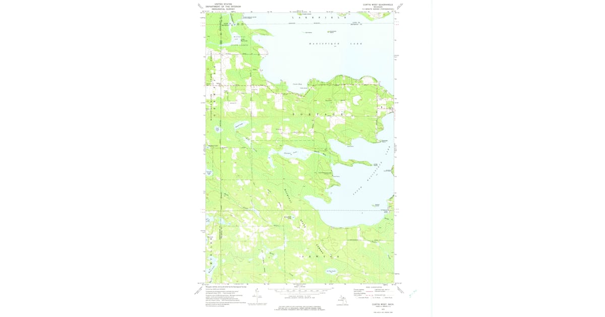 1972 Map of Curtis West, Mackinac County, MI — High-Res | Pastmaps