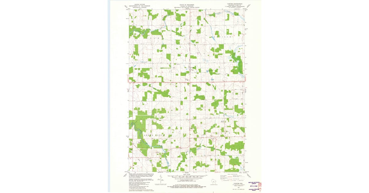 1981 Map of Curtiss, WI — High-Res | Pastmaps