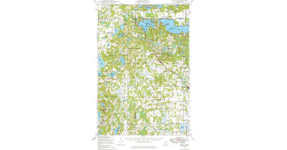 1948 Map of Cushing, Morrison County, MN — High-Res, 1976 Print | Pastmaps