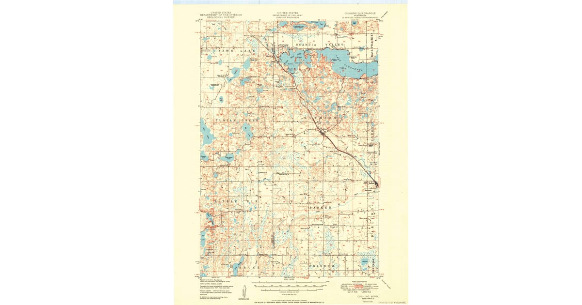 1950 Map of Cushing, Morrison County, MN — High-Res | Pastmaps