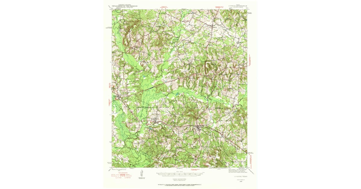 Old Historical Maps of Cushing, TX | Pastmaps