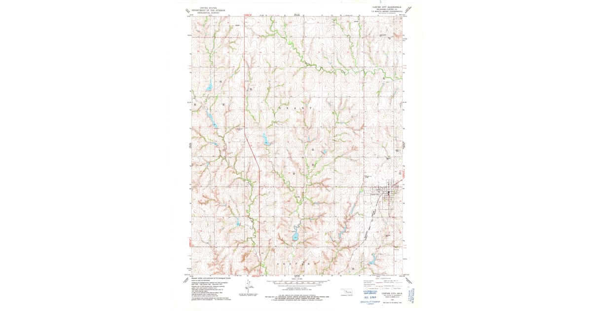 1983 Map of Custer City, OK — High-Res | Pastmaps