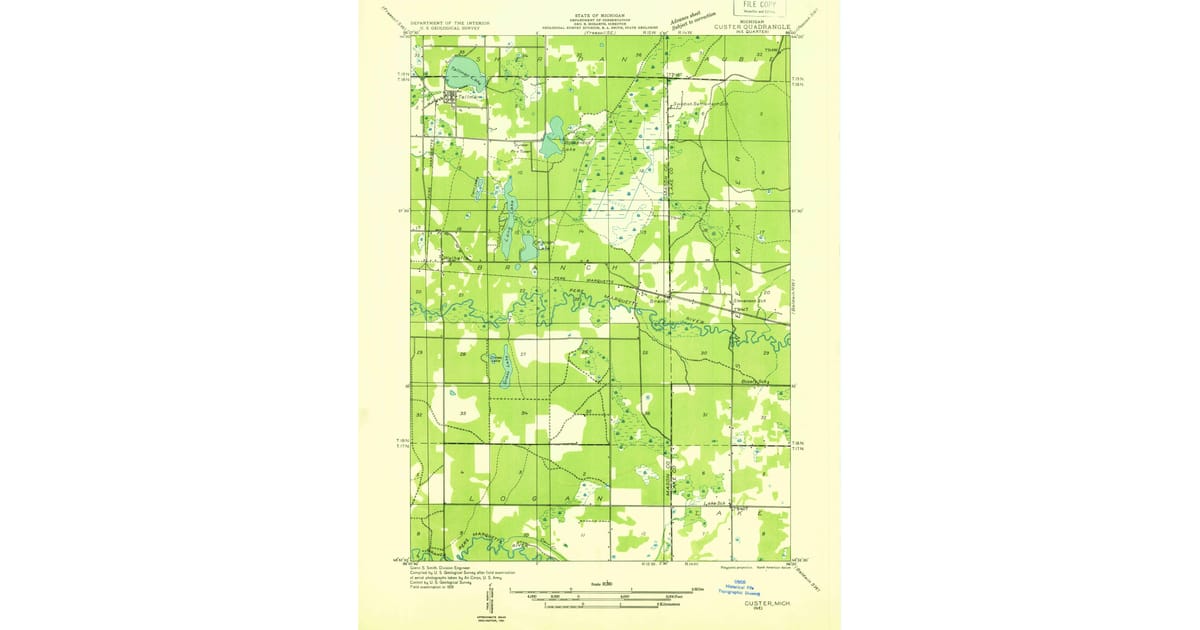 1931 Map of Custer NE, Mason County, MI — High-Res | Pastmaps