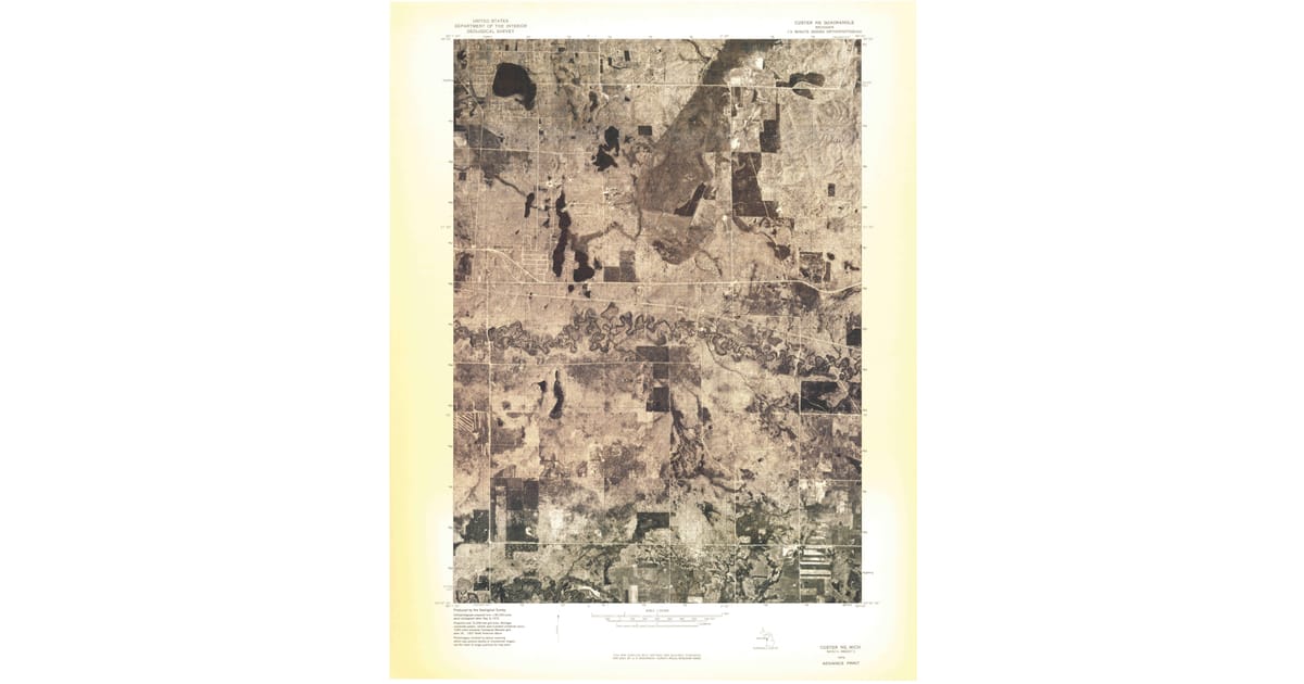 1976 Map of Custer NE, Mason County, MI — High-Res | Pastmaps