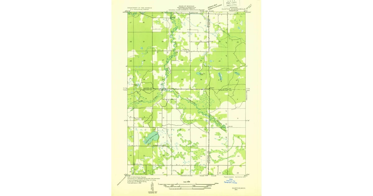 1931 Map of Custer SE, Oceana County, MI — High-Res | Pastmaps