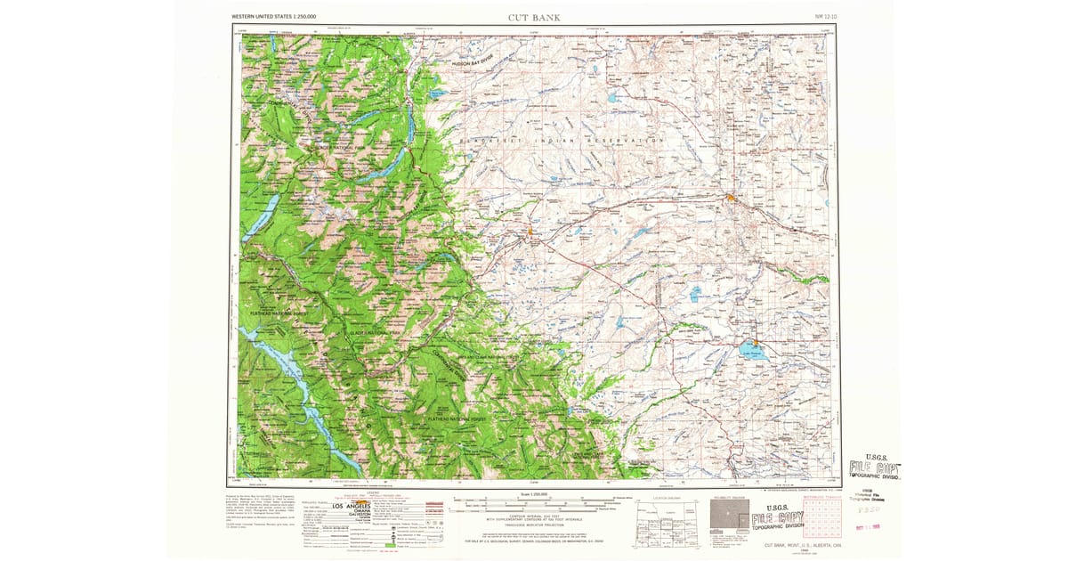 1960 Map of Cut Bank, MT — High-Res | Pastmaps