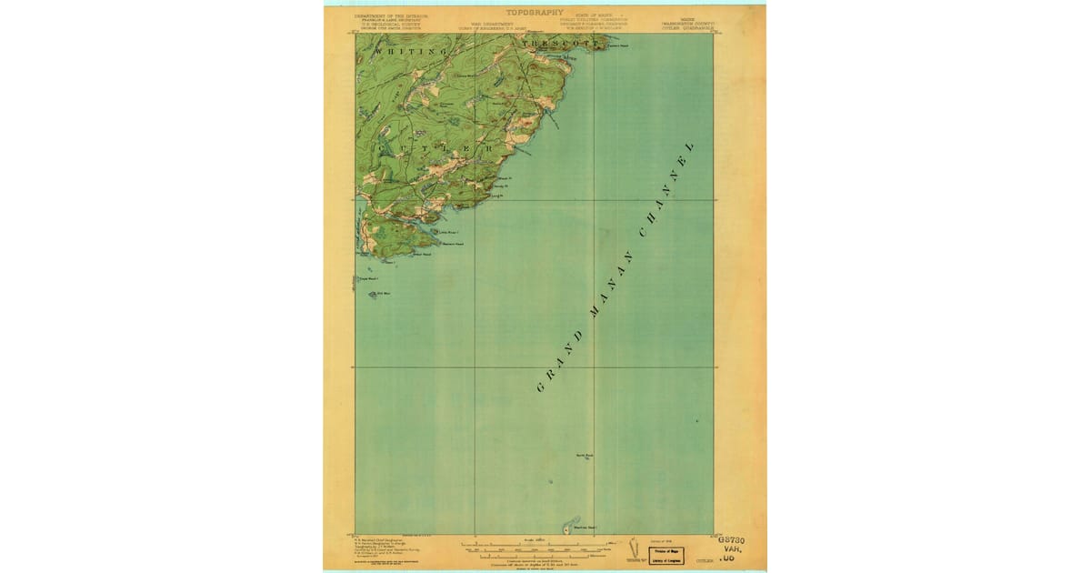 1918 Map of Cutler, Washington County, ME — High-Res | Pastmaps