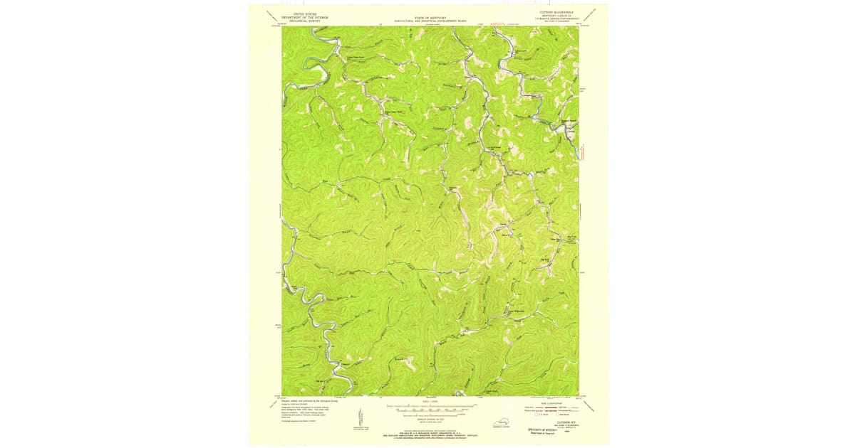 1954 Map of Cutshin, Leslie County, KY — High-Res | Pastmaps