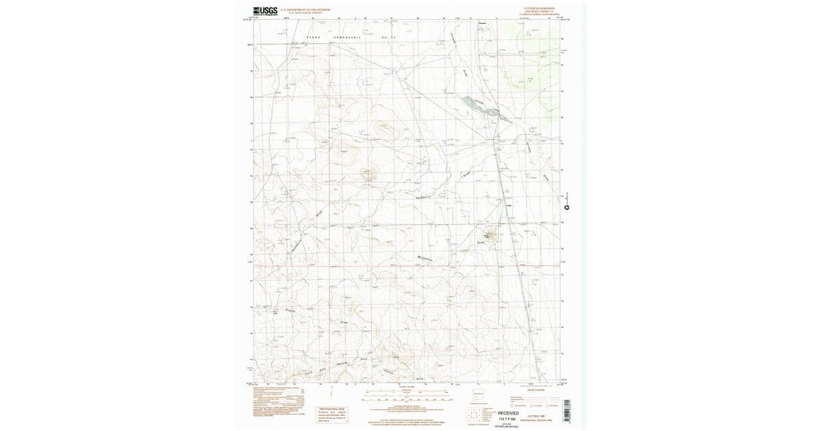1996 Map of Cutter, Sierra County, NM — High-Res | Pastmaps