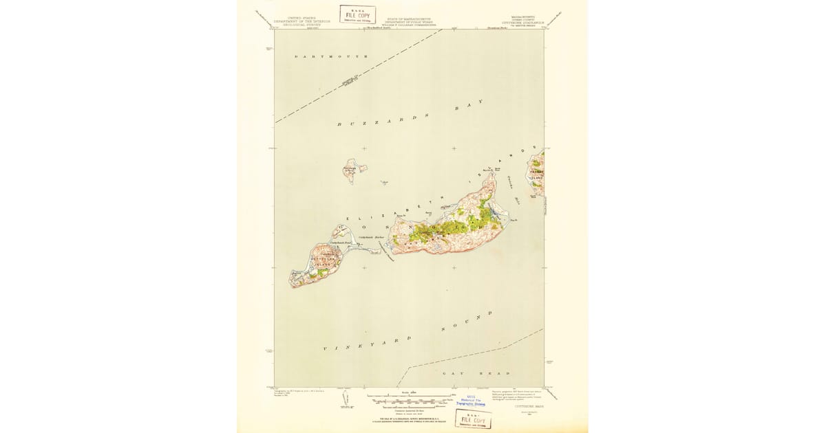 1951 Map of Cuttyhunk, Dukes County, MA — High-Res | Pastmaps
