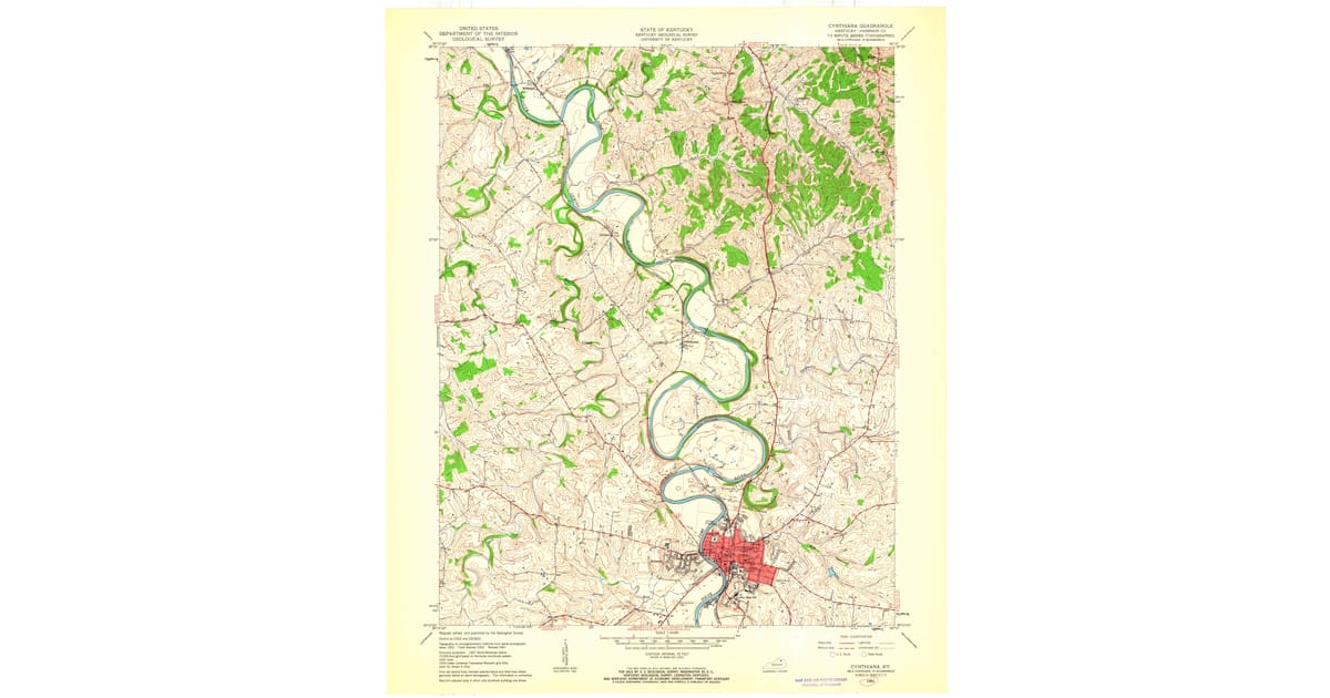 1961 Map of Cynthiana, KY — High-Res | Pastmaps