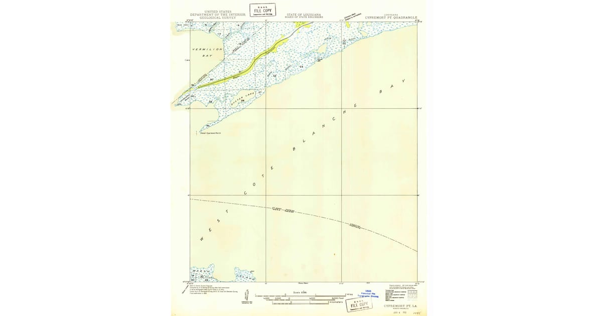1949 Map of Cypremort Pt, St. Mary Parish, LA — High-Res | Pastmaps