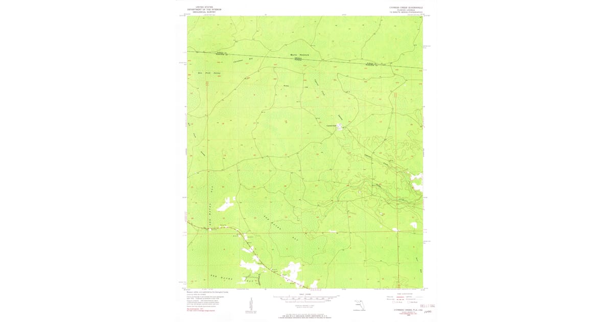 1955 Map of Cypress Creek, Hamilton County, FL — High-Res | Pastmaps