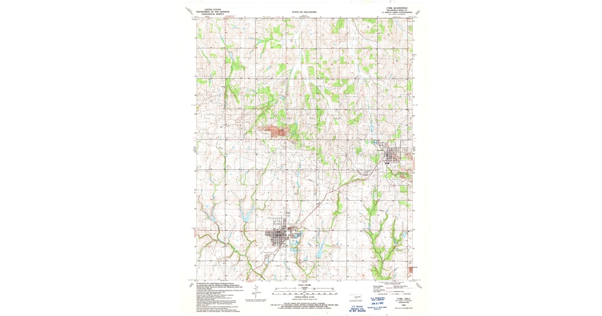 1991 Map of Cyril, OK — High-Res | Pastmaps