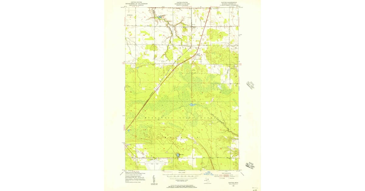 1951 Map of Dafter, Chippewa County, MI — High-Res | Pastmaps