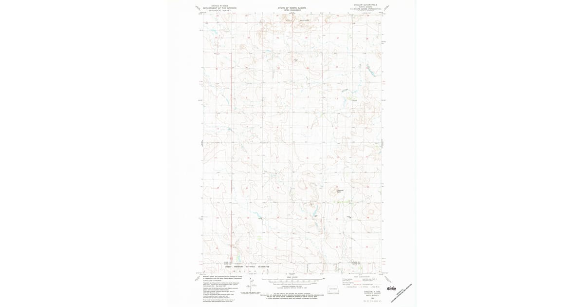 1982 Map of Daglum, Stark County, ND — High-Res | Pastmaps