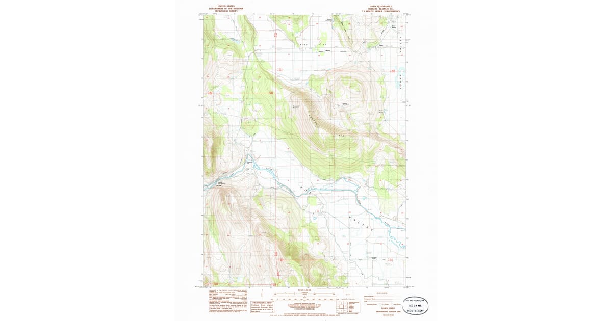 1985 Map of Dairy, Klamath County, OR — High-Res | Pastmaps
