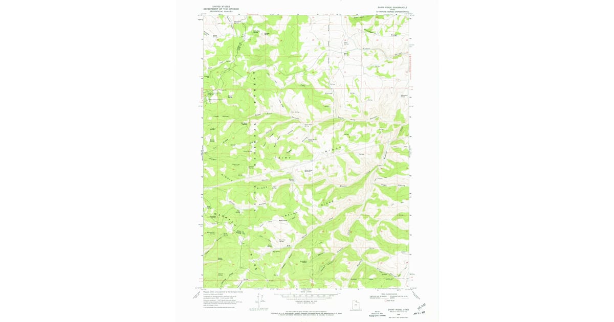 1968 Map of Dairy Ridge, Rich County, UT — High-Res | Pastmaps