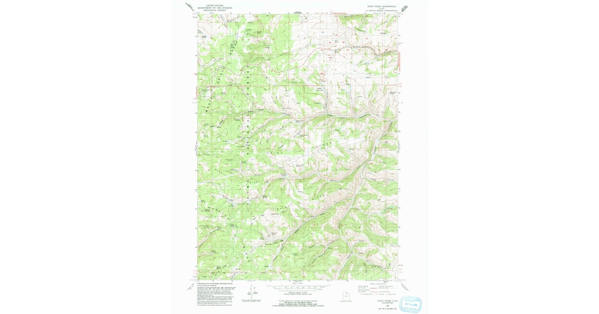 1991 Map of Dairy Ridge, Rich County, UT — High-Res | Pastmaps