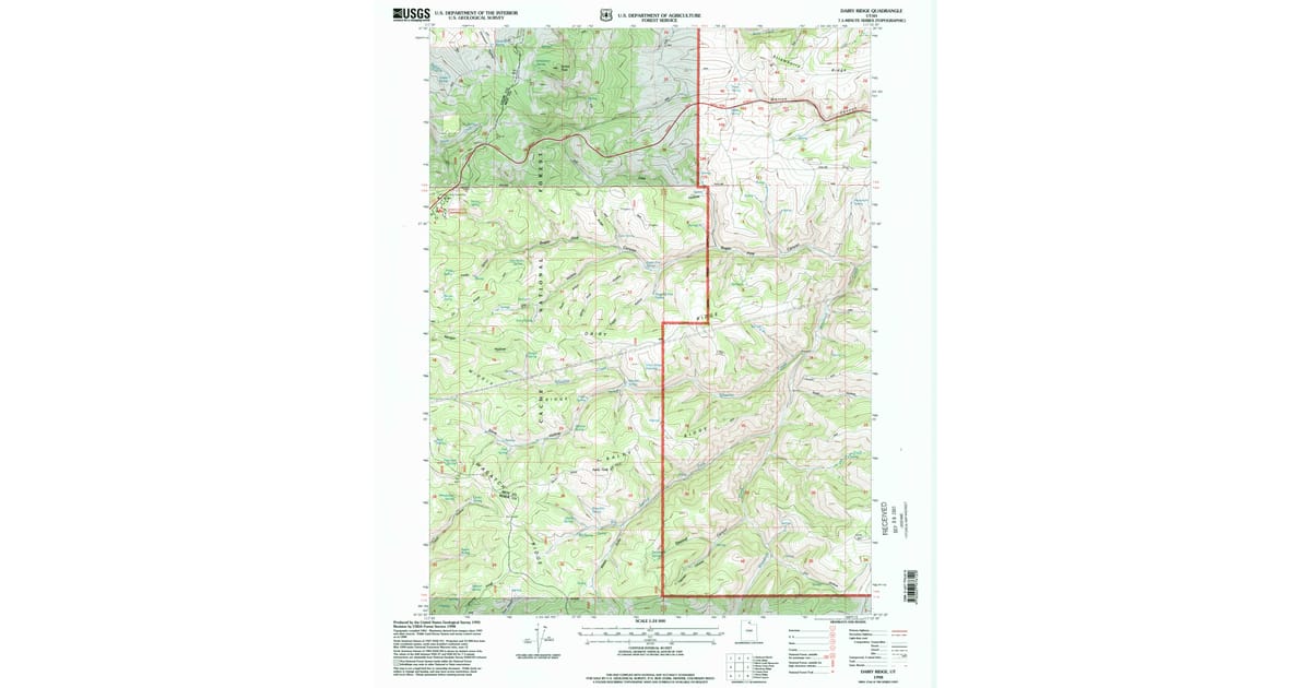 1998 Map of Dairy Ridge, Rich County, UT — High-Res | Pastmaps