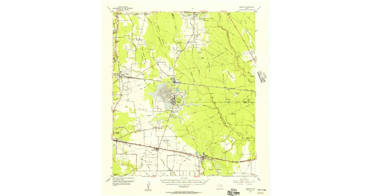 1955 Map of Daisetta, TX — High-Res | Pastmaps