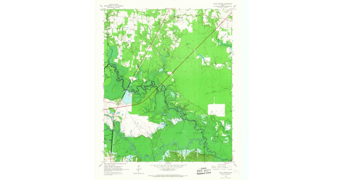 1965 Map of Dalby Springs, Bowie County, TX — High-Res | Pastmaps