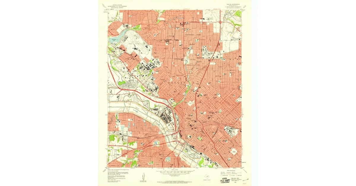 1958 Map of Dallas, TX — High-Res | Pastmaps