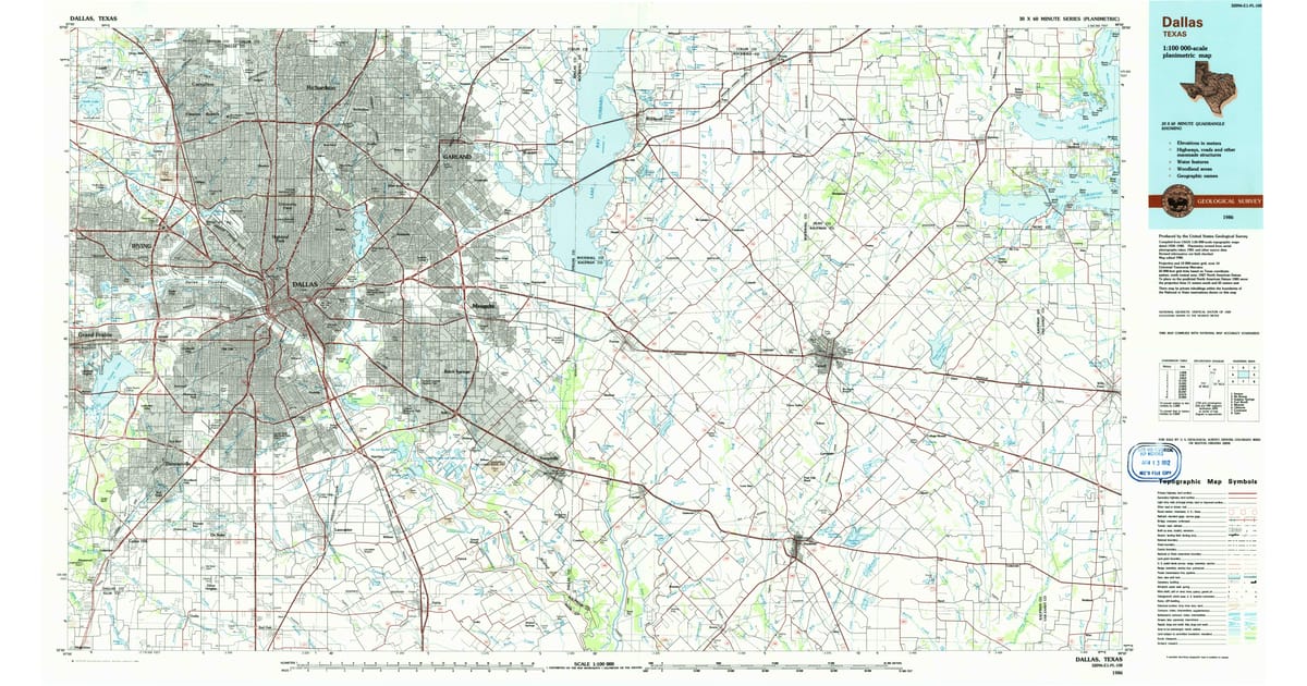1986 Map of Dallas, TX — High-Res | Pastmaps