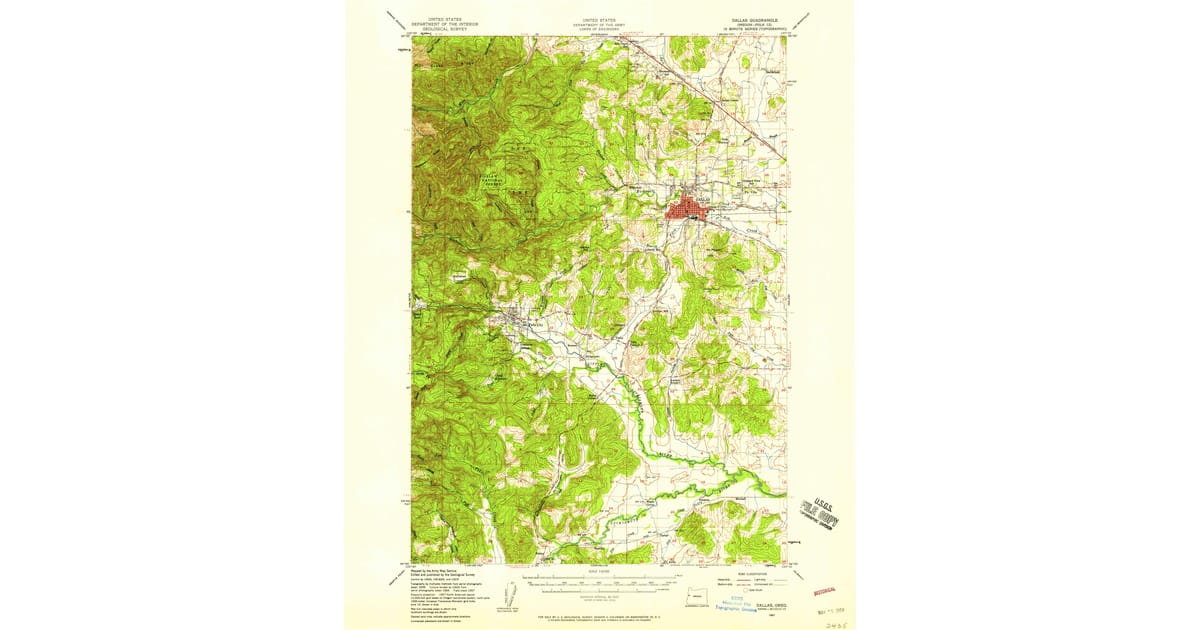 1957 Map of Dallas, OR — High-Res | Pastmaps