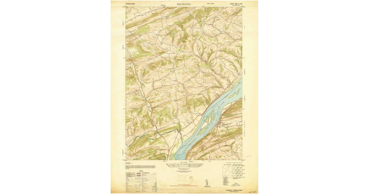 1947 Map of Dalmatia, PA — High-Res | Pastmaps