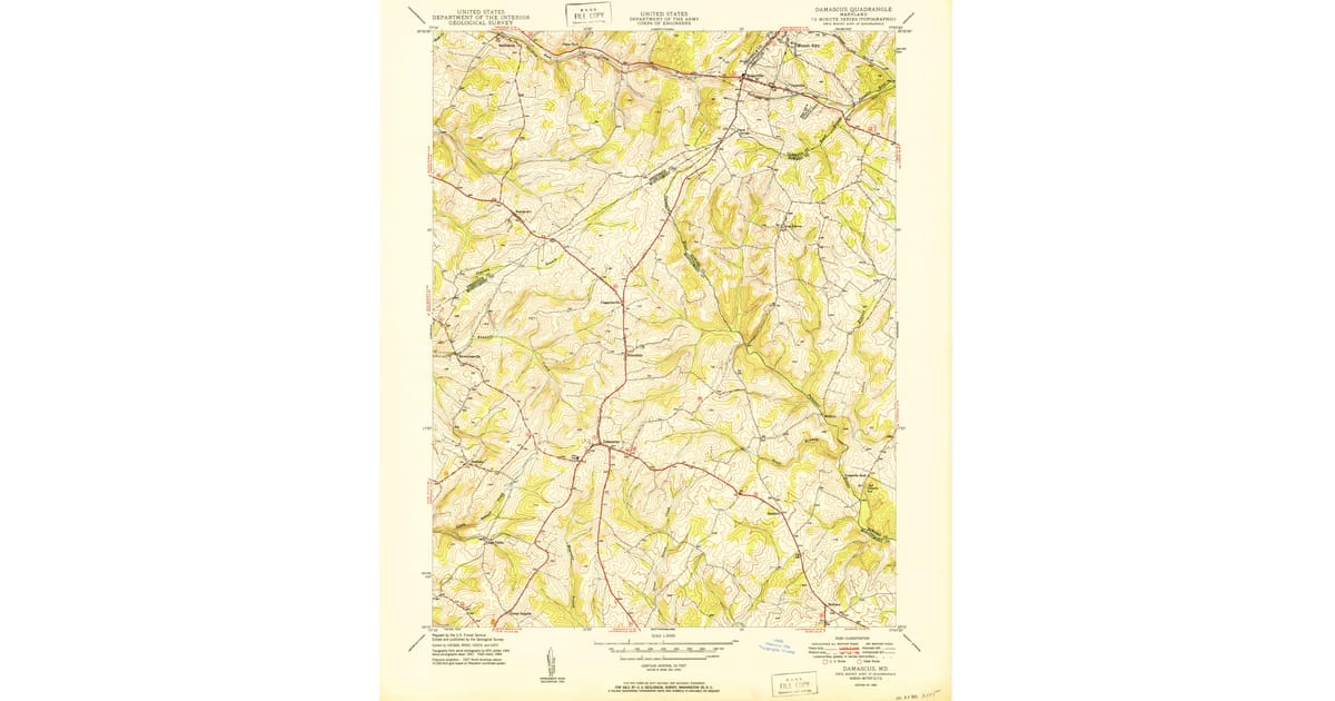 1950s Maps of Mullinix, MD | Pastmaps