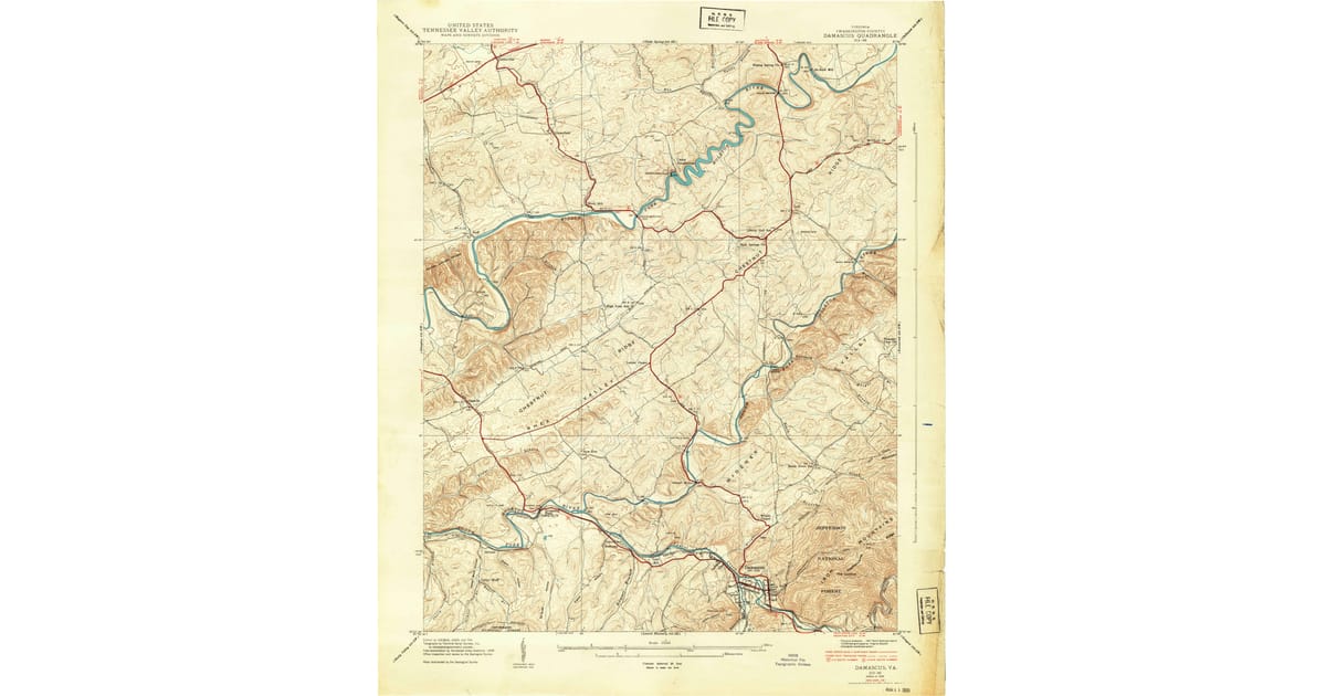 1939 Map of Damascus, VA — High-Res | Pastmaps