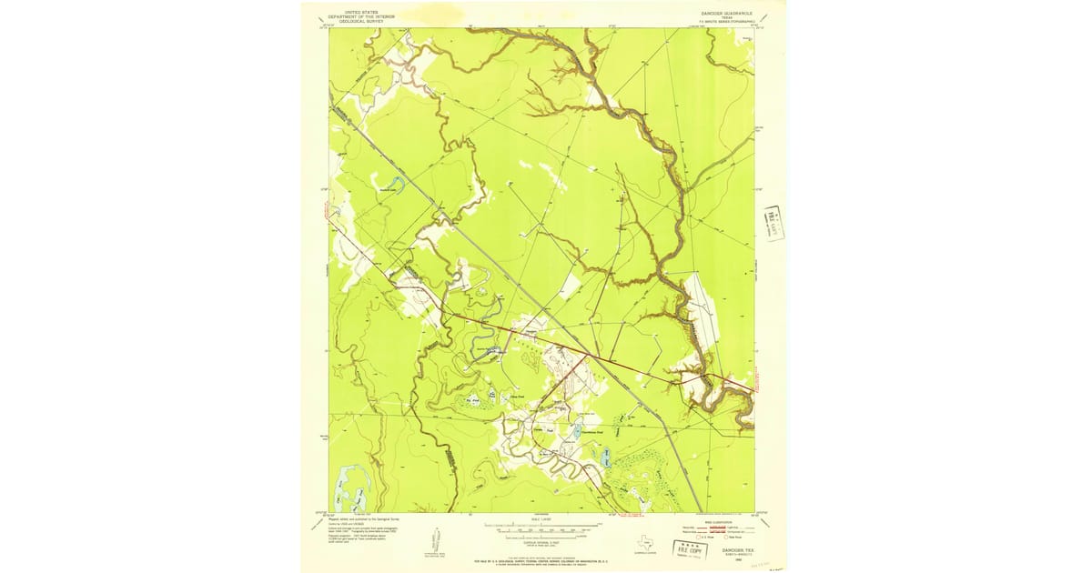 1952 Map of Danciger, Brazoria County, TX — High-Res | Pastmaps