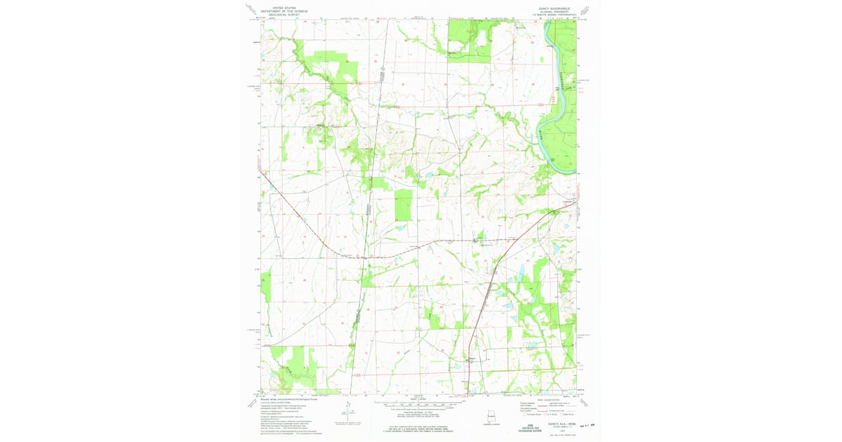 1974 Map of Dancy, Pickens County, AL — High-Res | Pastmaps