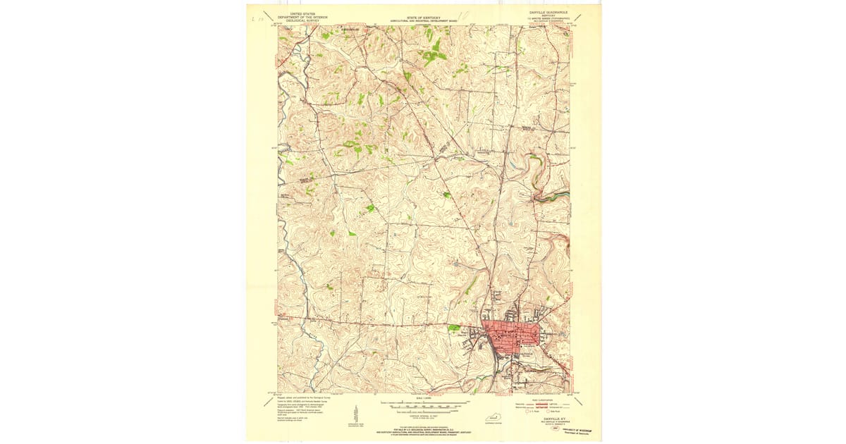 1952 Map of Danville, KY — High-Res | Pastmaps