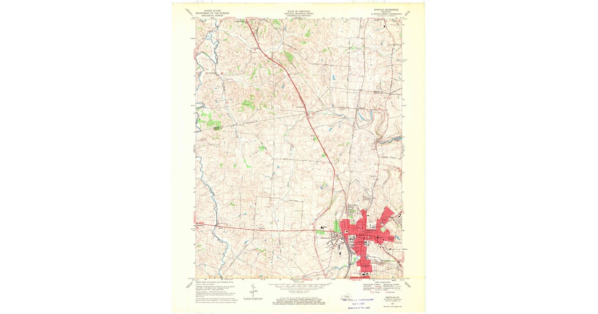 1967 Map of Danville, KY — High-Res | Pastmaps