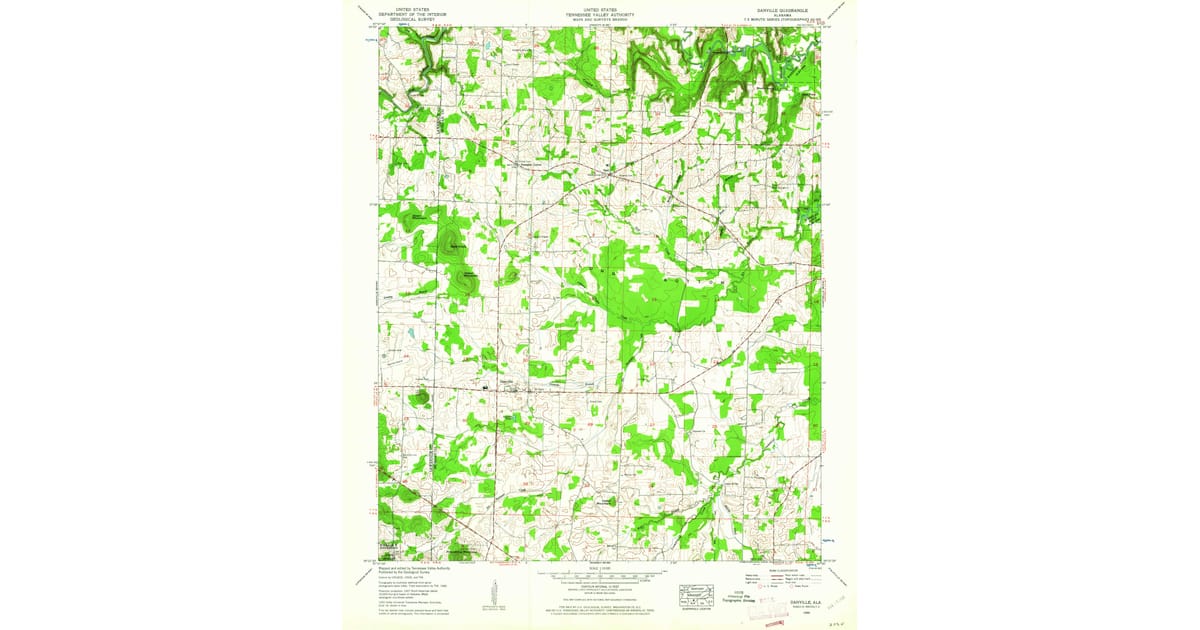 1960 Map of Danville, Morgan County, AL — High-Res | Pastmaps