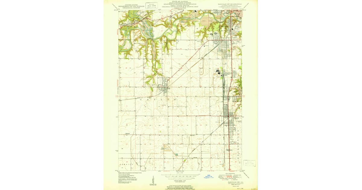 1950 Map of Danville SW, Vermilion County, IL — High-Res | Pastmaps