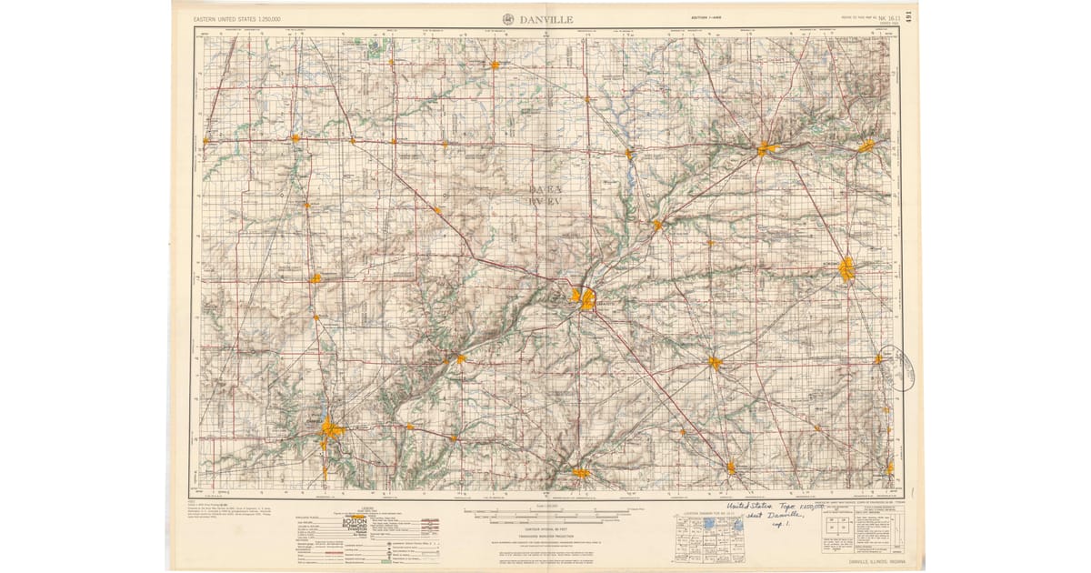 1955 Map of Danville, IL — High-Res | Pastmaps