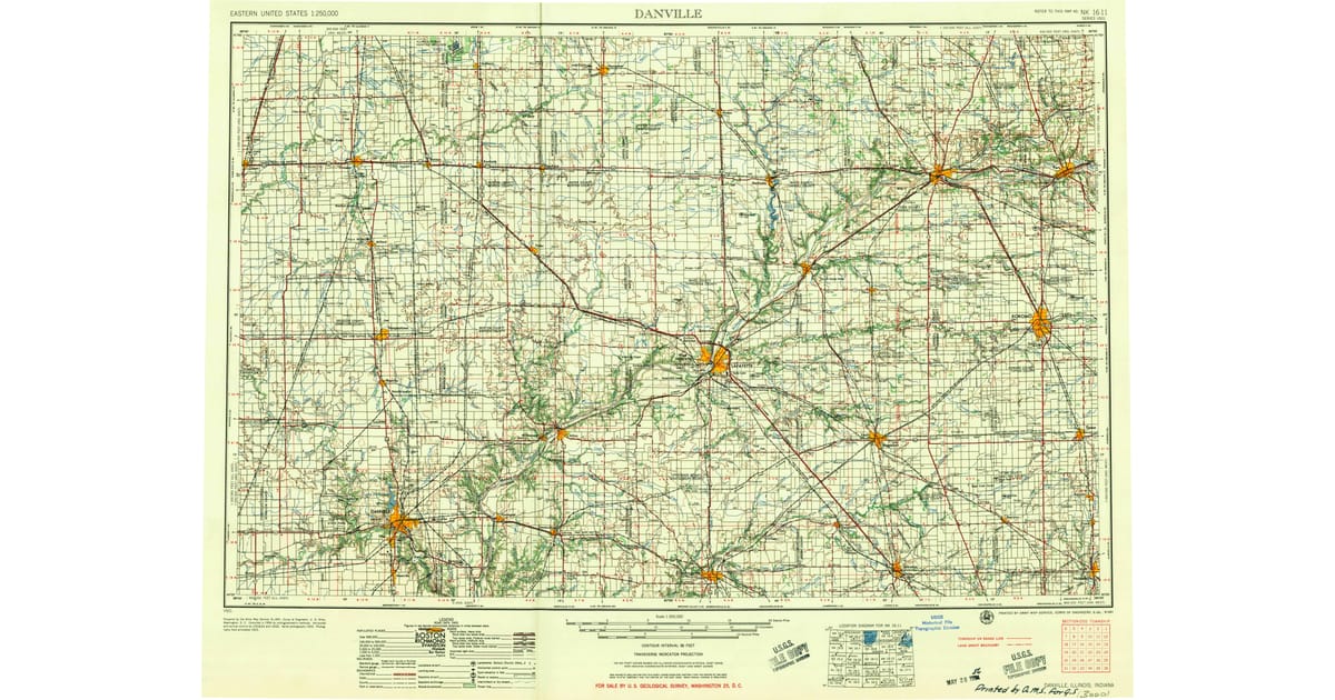 1956 Map of Danville, IL — High-Res | Pastmaps