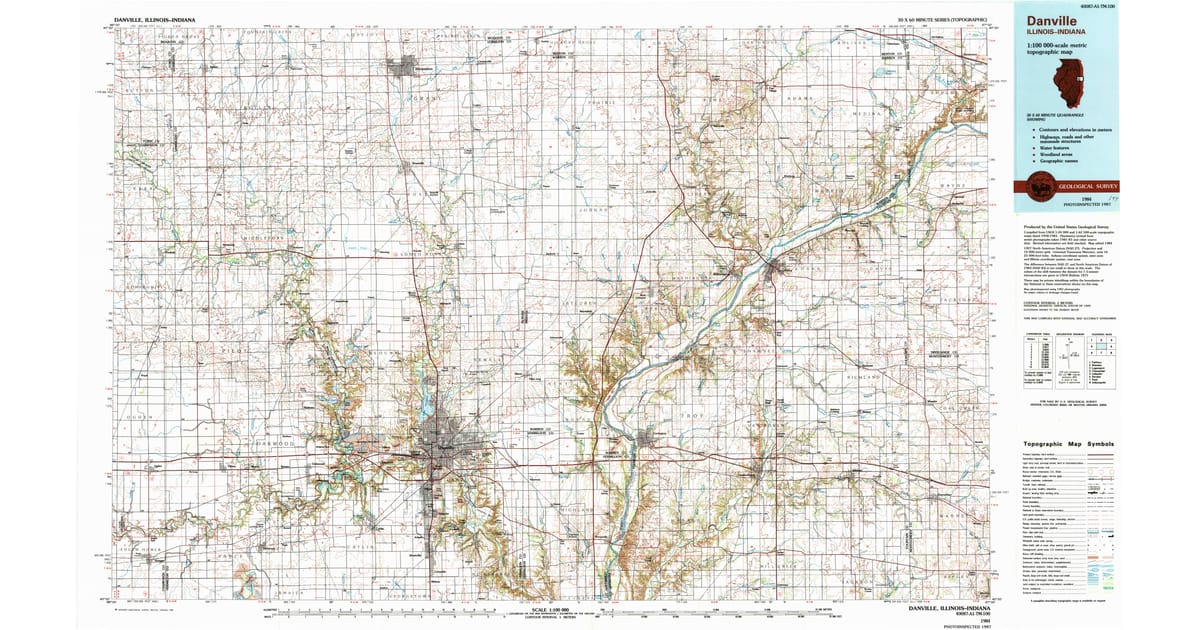 1987 Map of Danville, IL — High-Res | Pastmaps