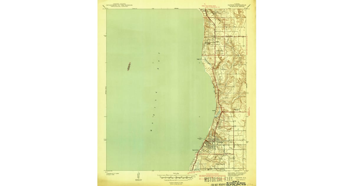 1941 Map of Daphne, AL — High-Res | Pastmaps
