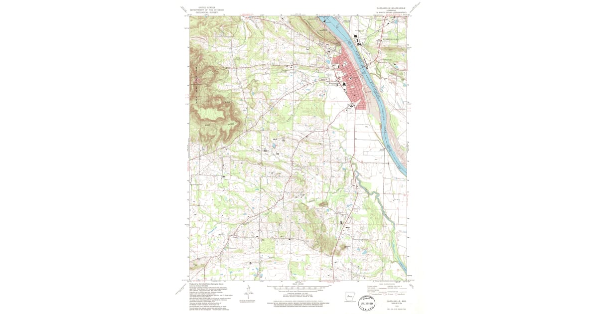 1993 Map of Dardanelle, AR — High-Res | Pastmaps