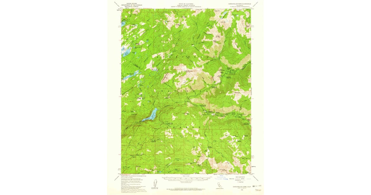 1956 Map of Dardanelles Cone, Tuolumne County, CA — High-Res | Pastmaps