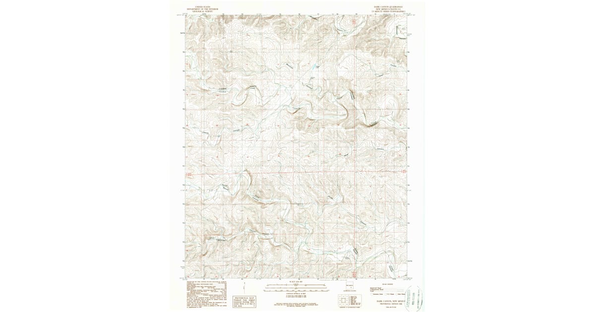 1988 Map of Dark Canyon, Chaves County, NM — High-Res | Pastmaps