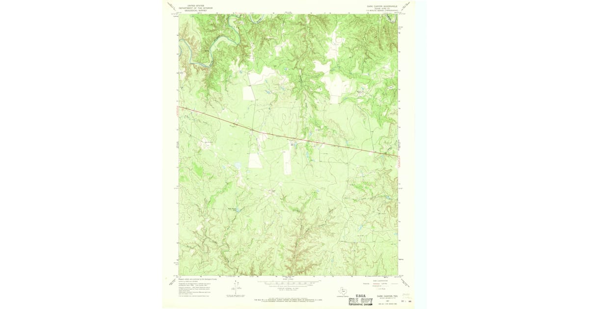 1967 Map of Dark Canyon, King County, TX — High-Res | Pastmaps