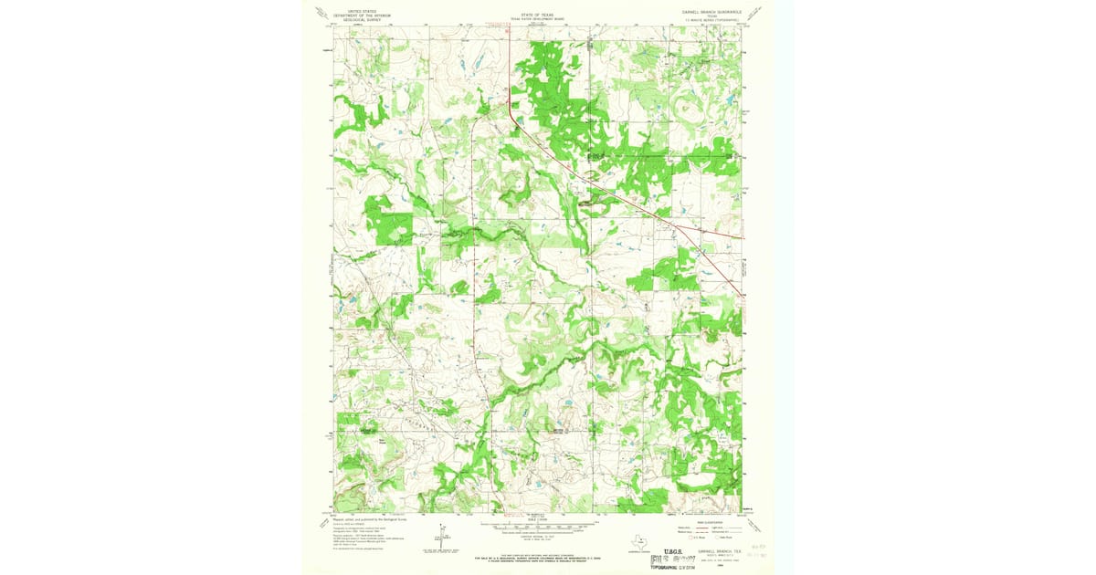 1964 Map of Darnell Branch, Archer County, TX — High-Res | Pastmaps